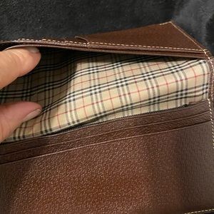 Burberry | Bags | Burberry Brown Leather Long Wallet | Poshmark